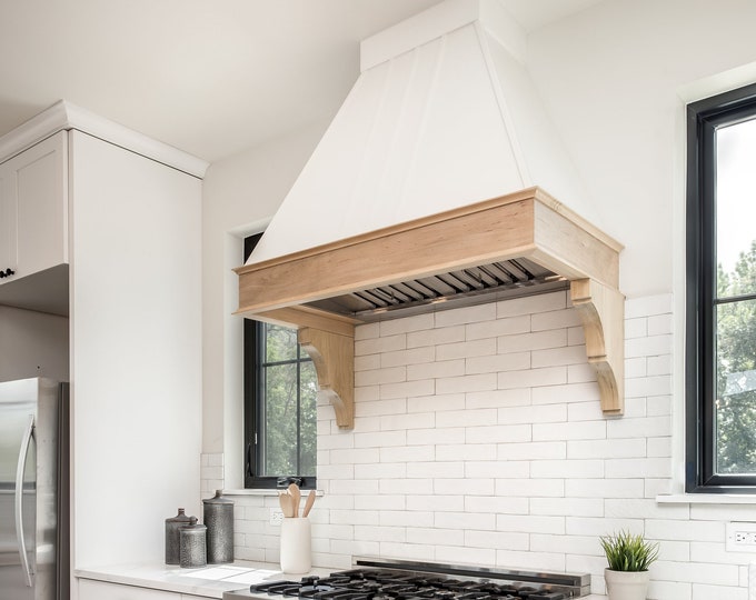 A Frame Style Wooden Range Hood | Solid Hardwood Face and Trim - Etsy