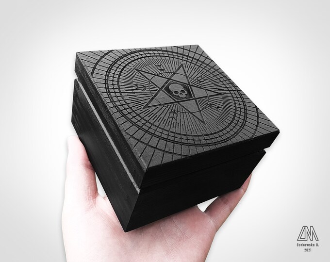 Small Black Engraved Box 10 X 10 Goth Gothic Decor - Etsy