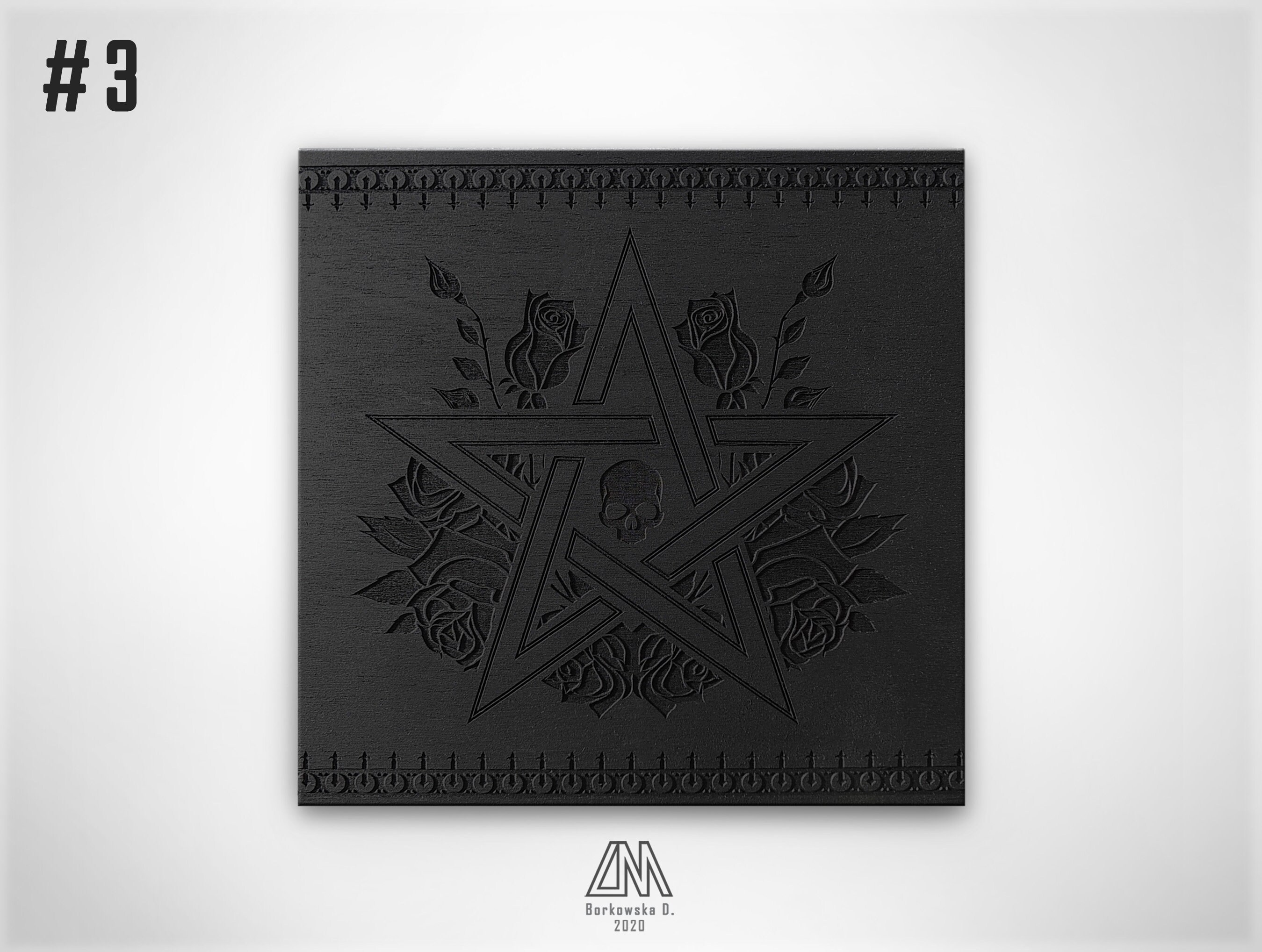 Black Engraved Box 20 X 20cm Goth Gothic Skull | Etsy