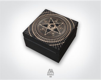 Black Engraved Box Goth Gothic Skull Roses Jewelry - Etsy