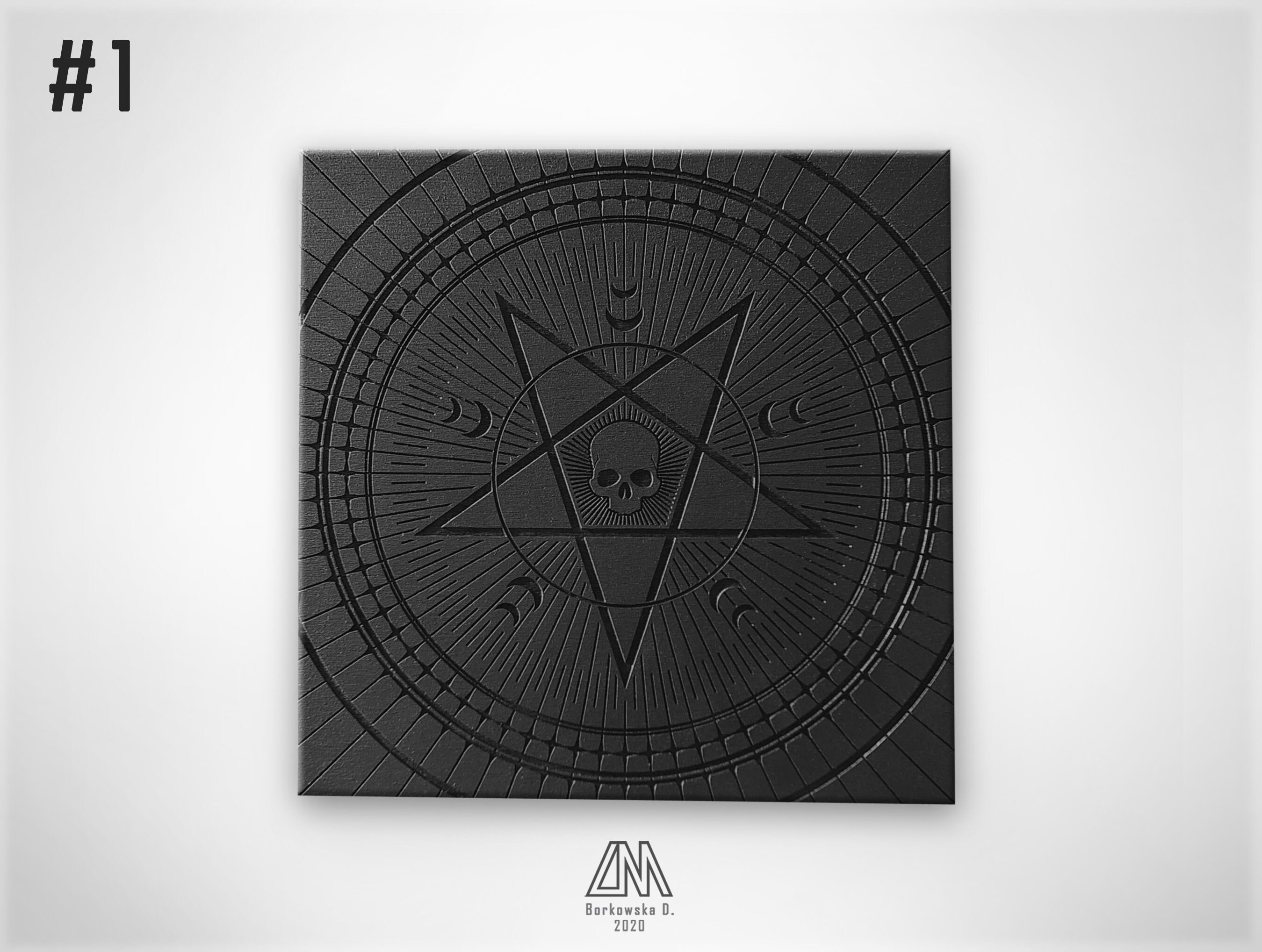 Black Engraved Box 20 X 20cm Goth Gothic Skull | Etsy