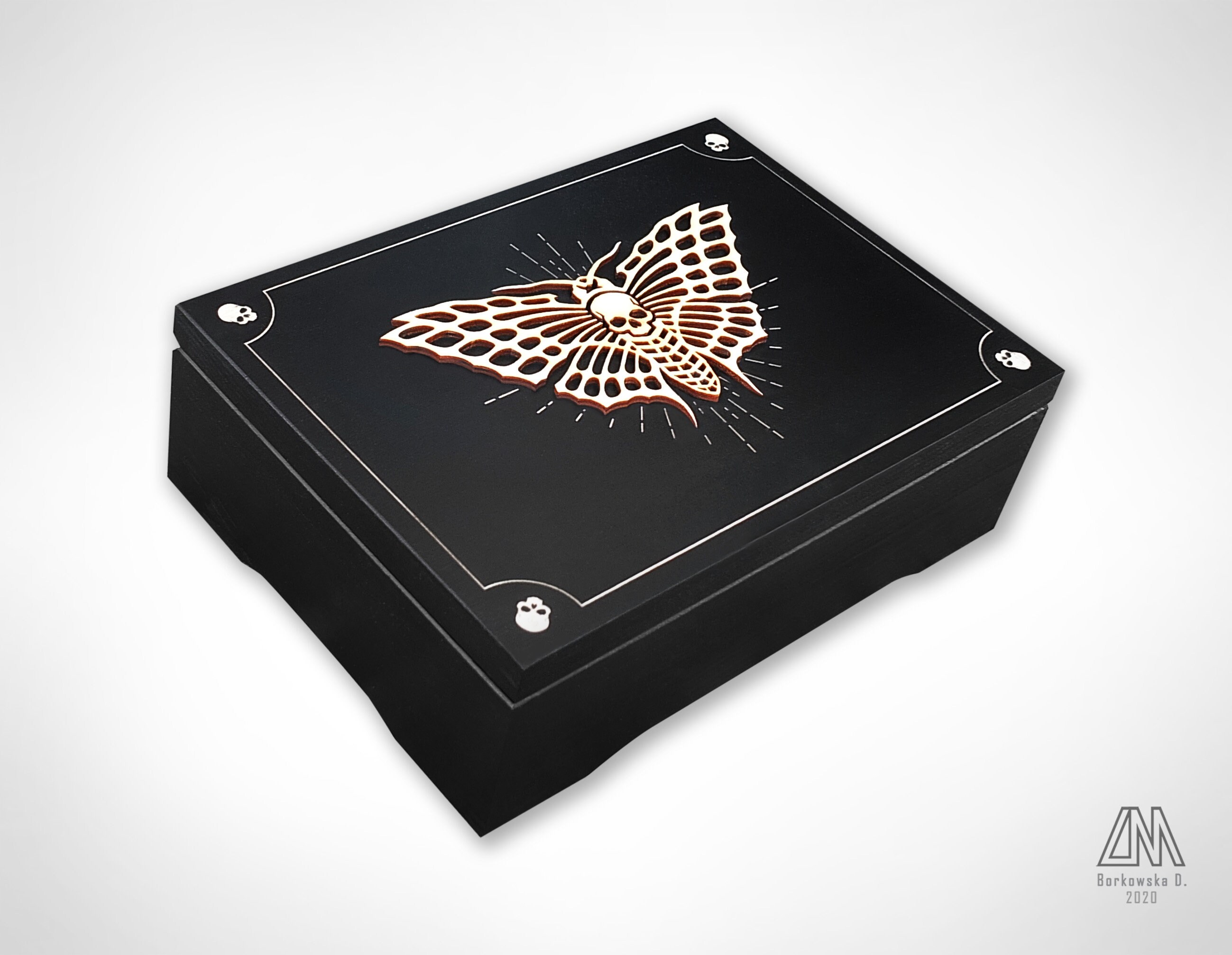 Black Engraved Box Moth Acherontia Styx Jewelry / - Etsy