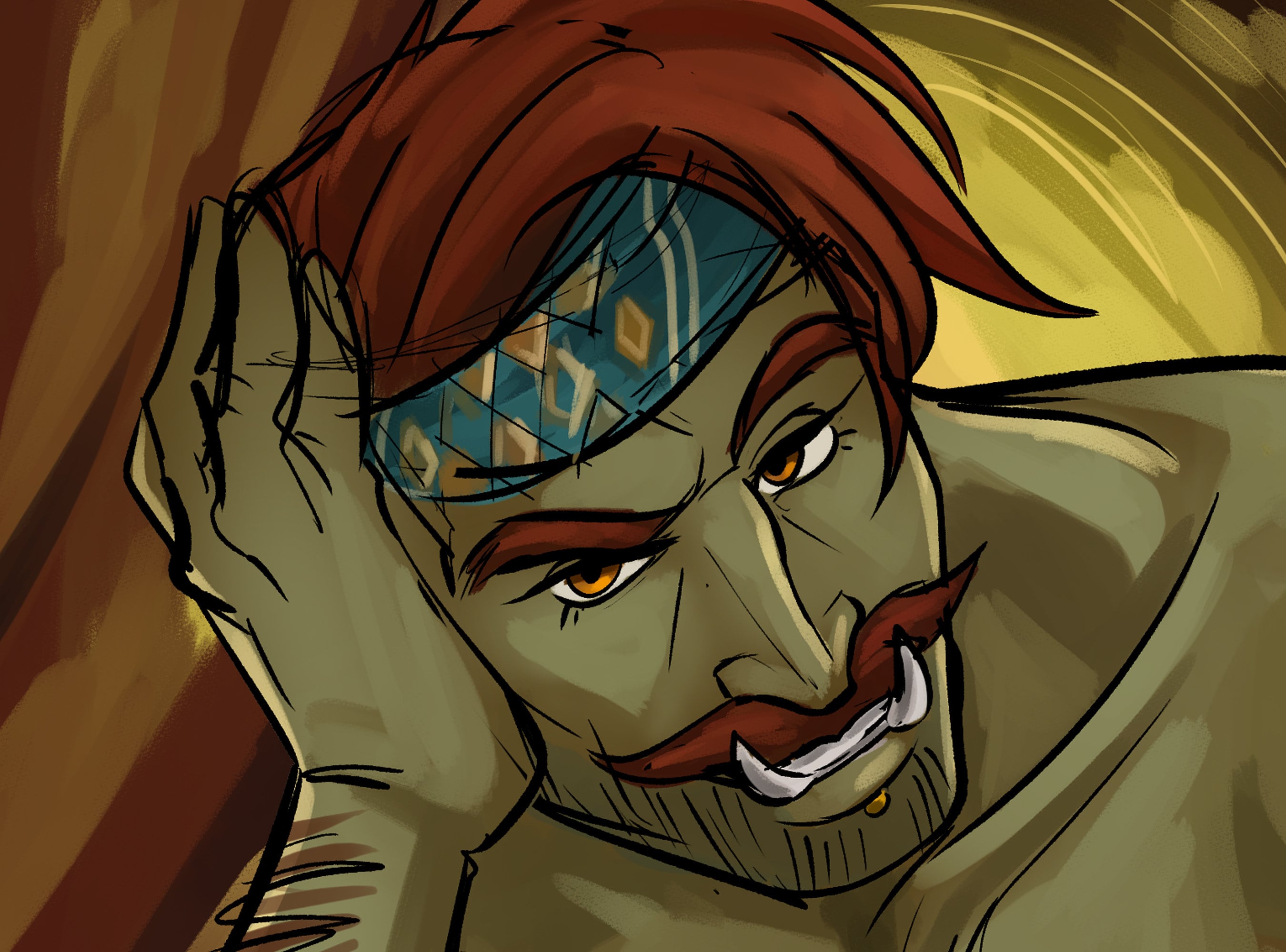 Male Pinup Bara Pirate Orc Handsome Fantasy Artwork 4x6 Postcard Print ...