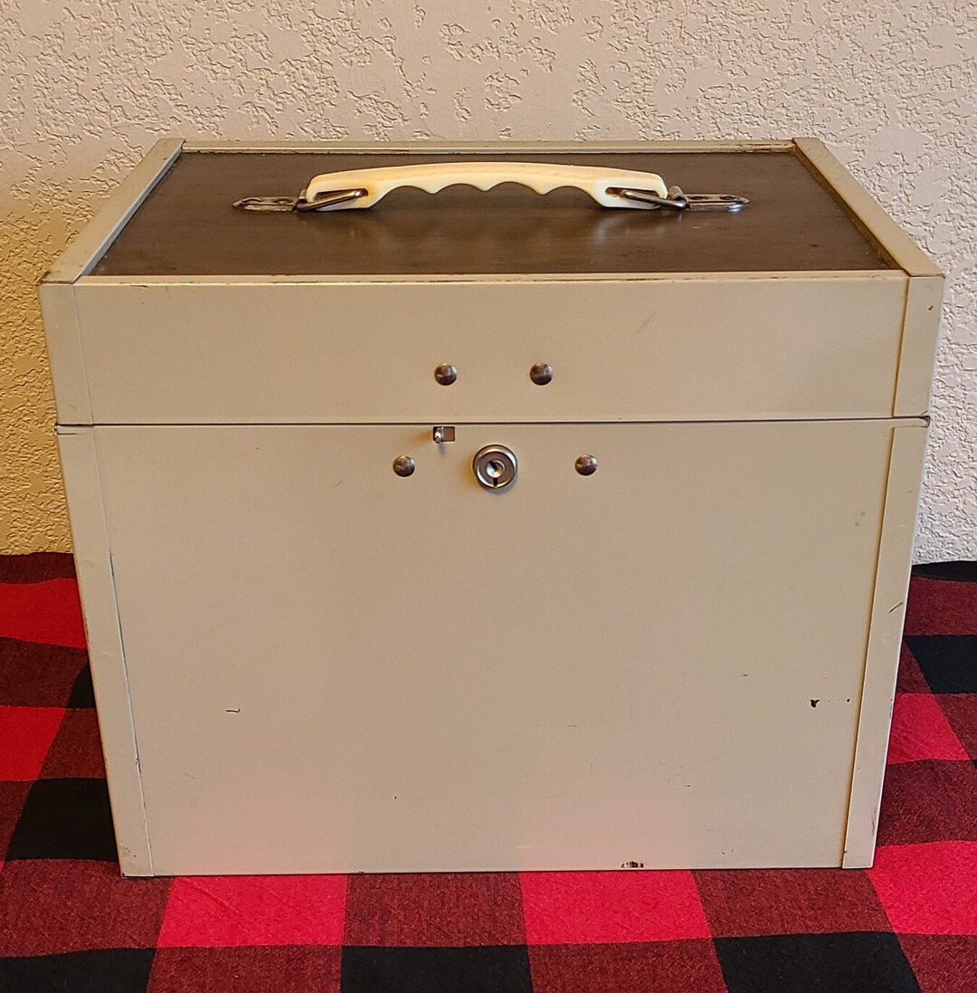 Vintage, Metal File Box, Organizer, Storage, Office, Industrial, Retro ...