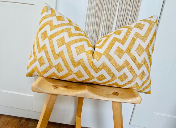 Cream Yellow Print Boho Cushion Throw Pillow Cream Yellow | Etsy UK