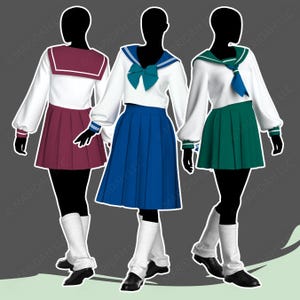 Japanese School Uniform Sewing Pattern Bundle | Womens XS-4XL Seifuku ...