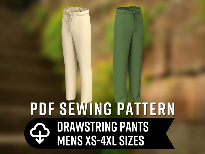 Drawstring Pants Sewing Pattern Mens XS-4XL PDF Cosplay - Etsy