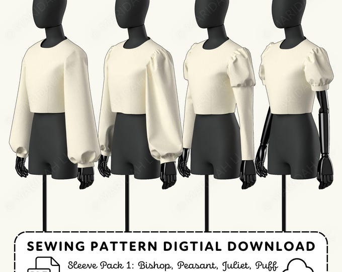 Detached Sleeves PDF Pattern -- Dance, Cosplay, Wedding, Festival ...