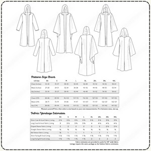 Hooded Duster Coat Sewing Pattern | Cosplay Cloak Wizard Robe (XS-4XL ...