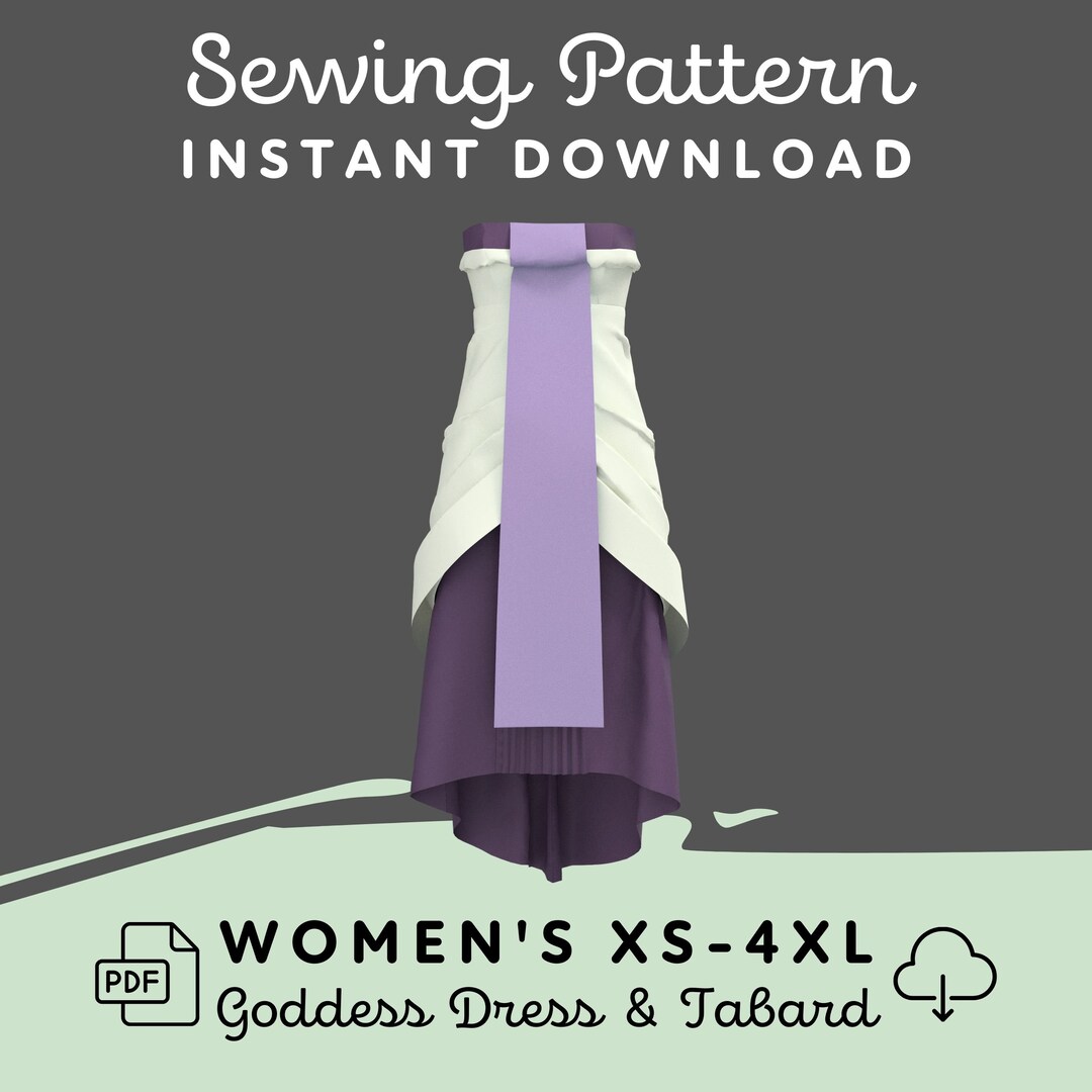 Goddess Dress Sewing Pattern | Womens XS-4XL PDF Cosplay Pattern ...