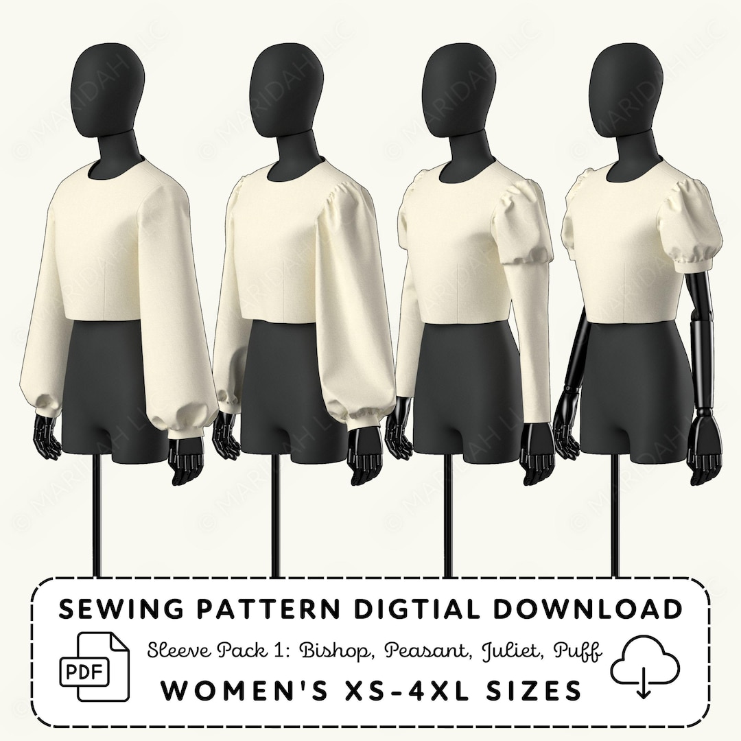 Cosplay Sleeve Pattern Pack for Puff Juliet Bishop Peasant Sleeves ...