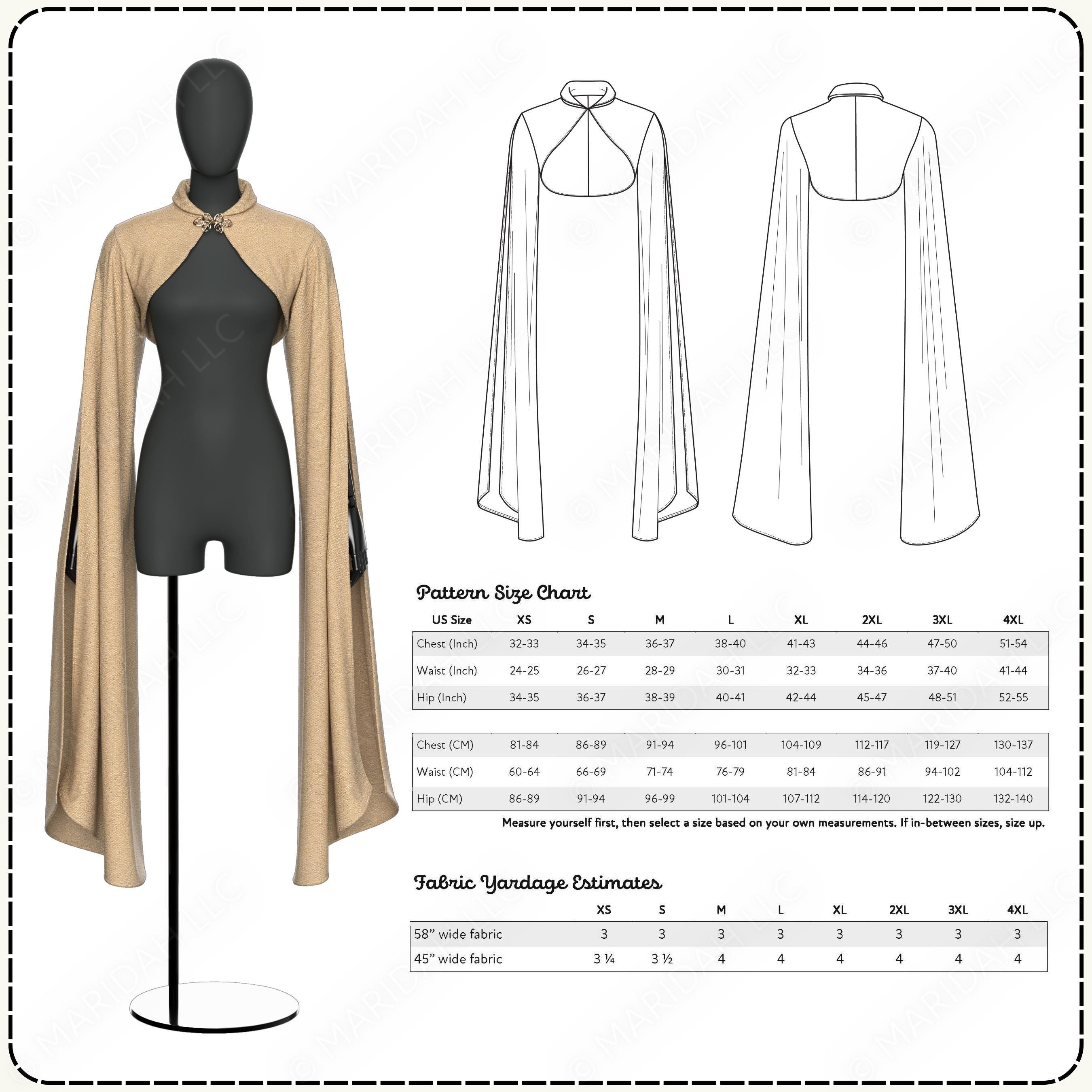 Draped Sleeve Shrug Sewing Pattern | Dramatic Bolero XS-4XL (PDF ...