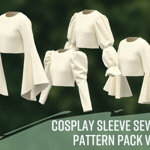 Sleeve Sewing Pattern Pack Vol 3 Womens XS-4XL PDF Cosplay - Etsy