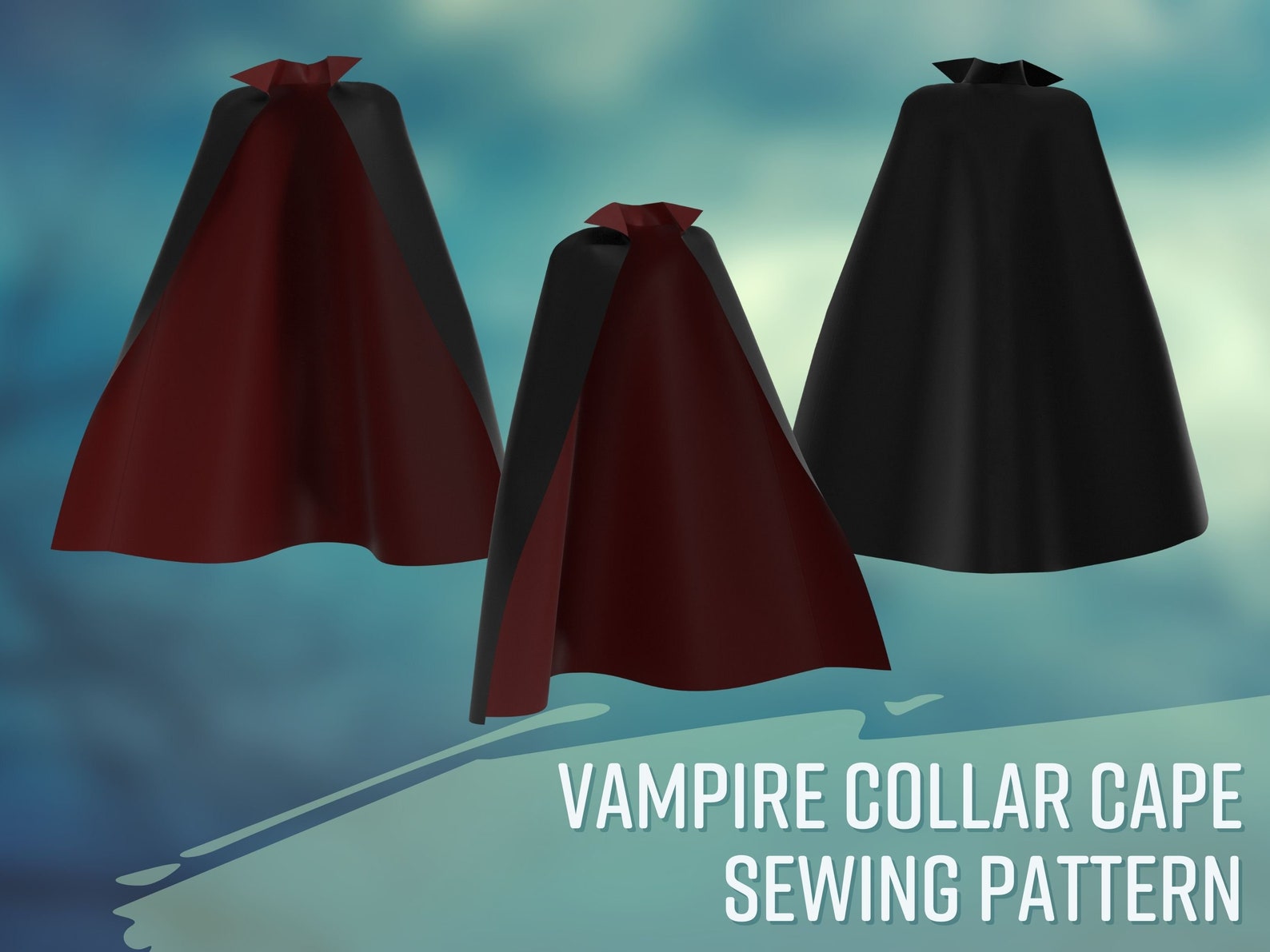 Vampire Collar Cape Sewing Pattern Womens XS-4XL Cape PDF - Etsy UK