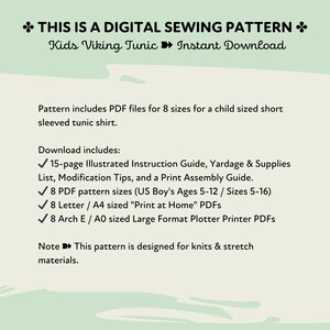 Kids Viking Tunic Sewing Pattern: Renaissance Knight Cosplay (PDF ...