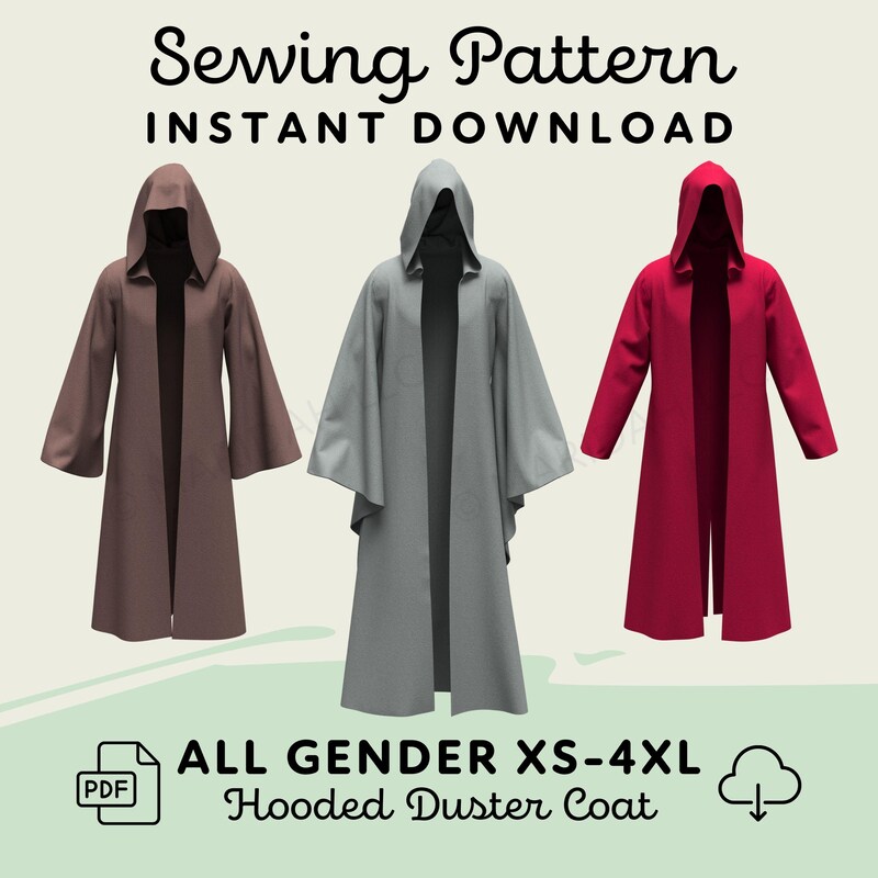 Hooded Coat Pattern - Etsy
