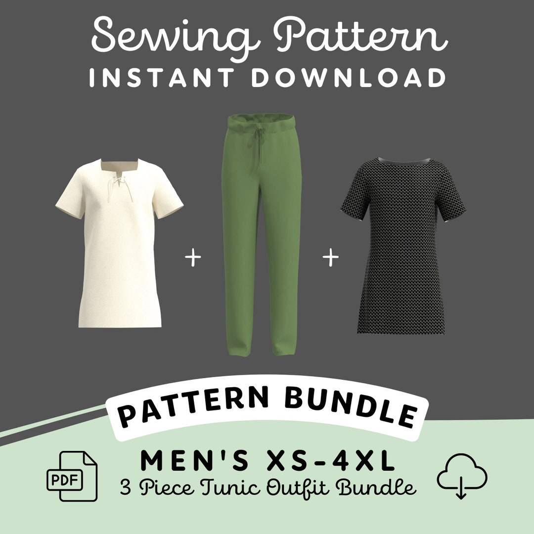 Tunic Outfit Sewing Pattern Bundle Mens XS-4XL PDF Cosplay Pattern ...
