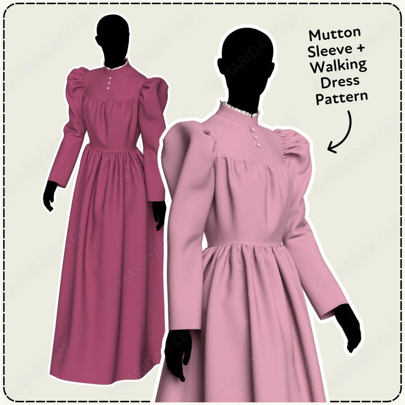 Mutton Sleeve Sewing Pattern | Womens XS-4XL (PDF Digital Download) - Etsy