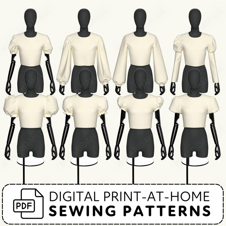 Puff Sleeve Sewing Pattern Bundle | XS-4XL (PDF Digital Download) - Etsy UK