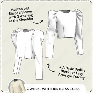 Mutton Sleeve Sewing Pattern | Womens XS-4XL (PDF Digital Download) - Etsy