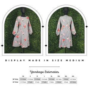 Bishop Sleeve Dress Sewing Pattern Womens XS-4XL Dress Pattern Digital ...