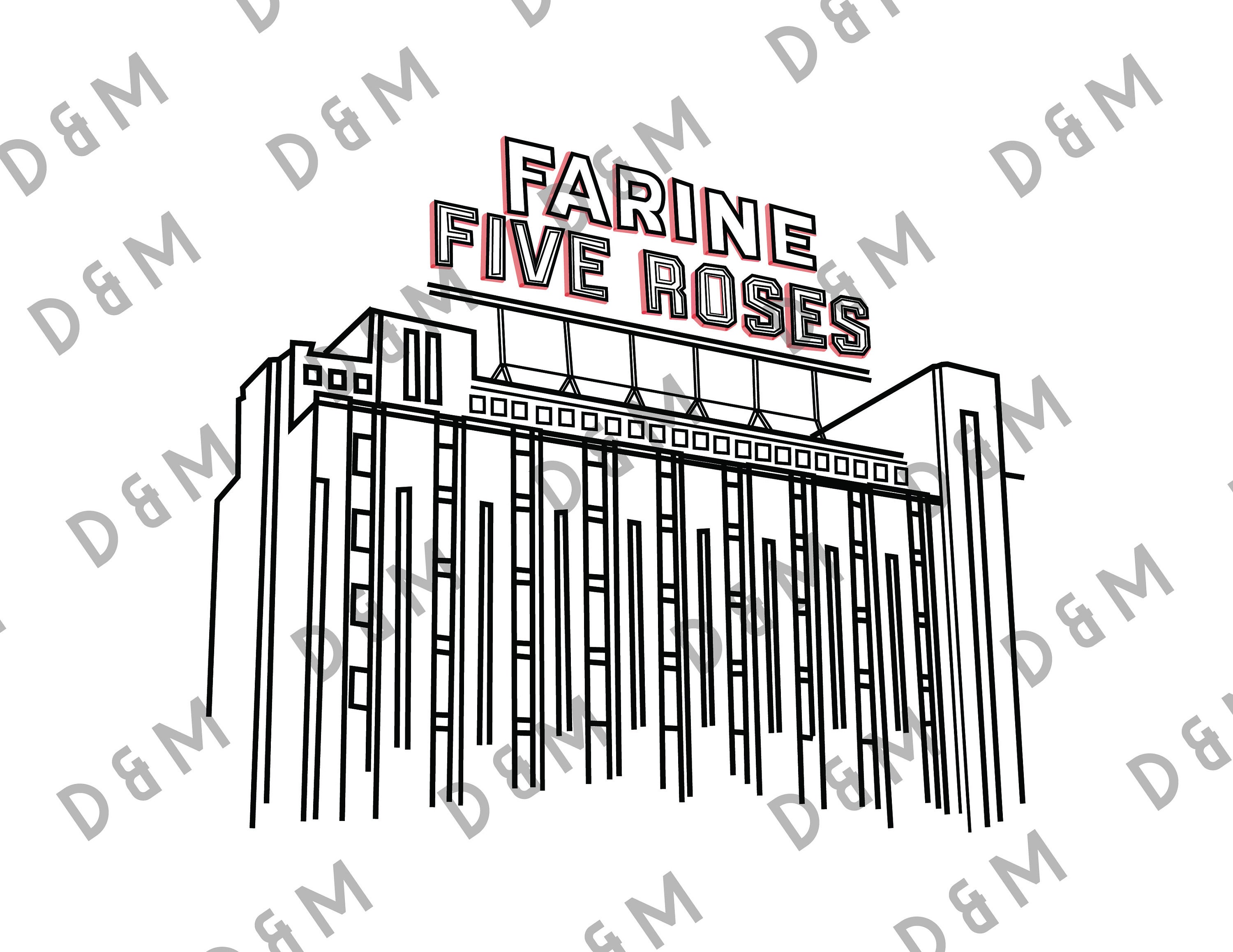 Montreal Five Roses Building Print - Etsy