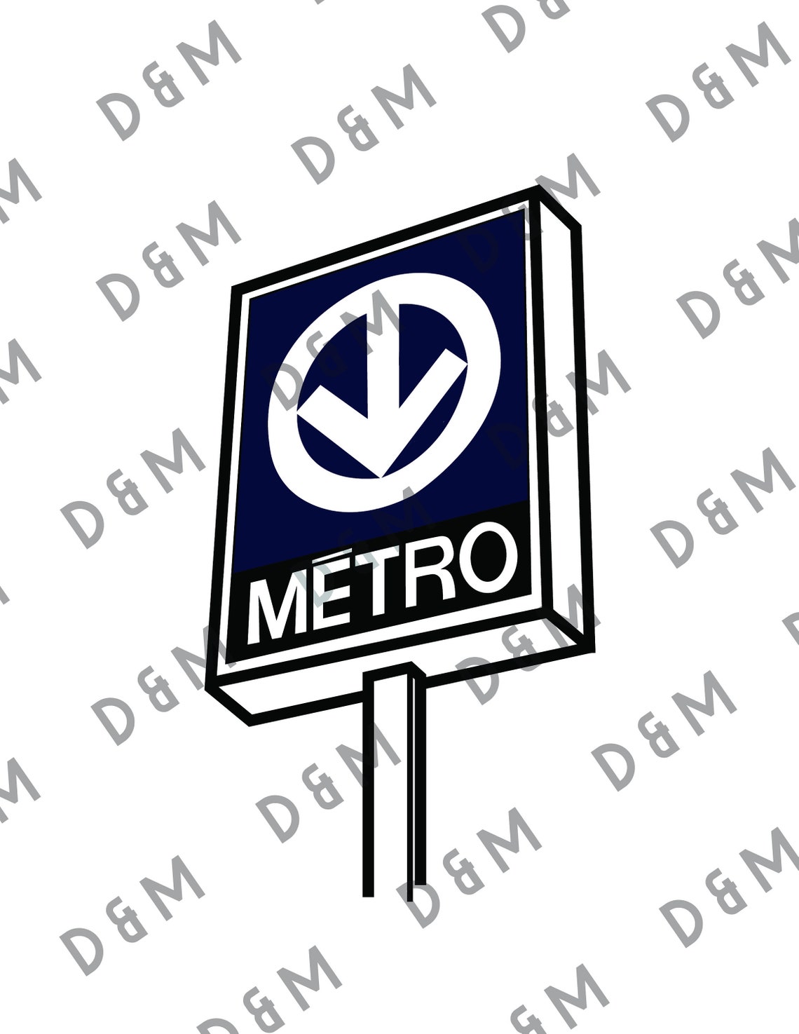 Montreal Metro Sign Illustration Print - Etsy