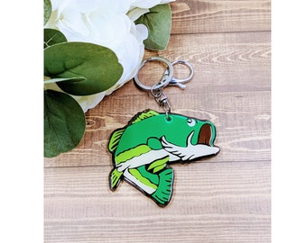 Smallmouth Bass Key Chain Wood Fisherman Gift for Bass Fishing ...