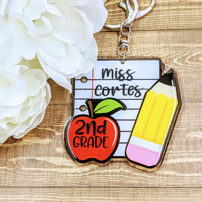 Teacher Keychain - Etsy
