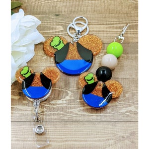 Goofy Keychain Goofy Beaded Keychain Goofy Badge Reel Small Gift Idea ...