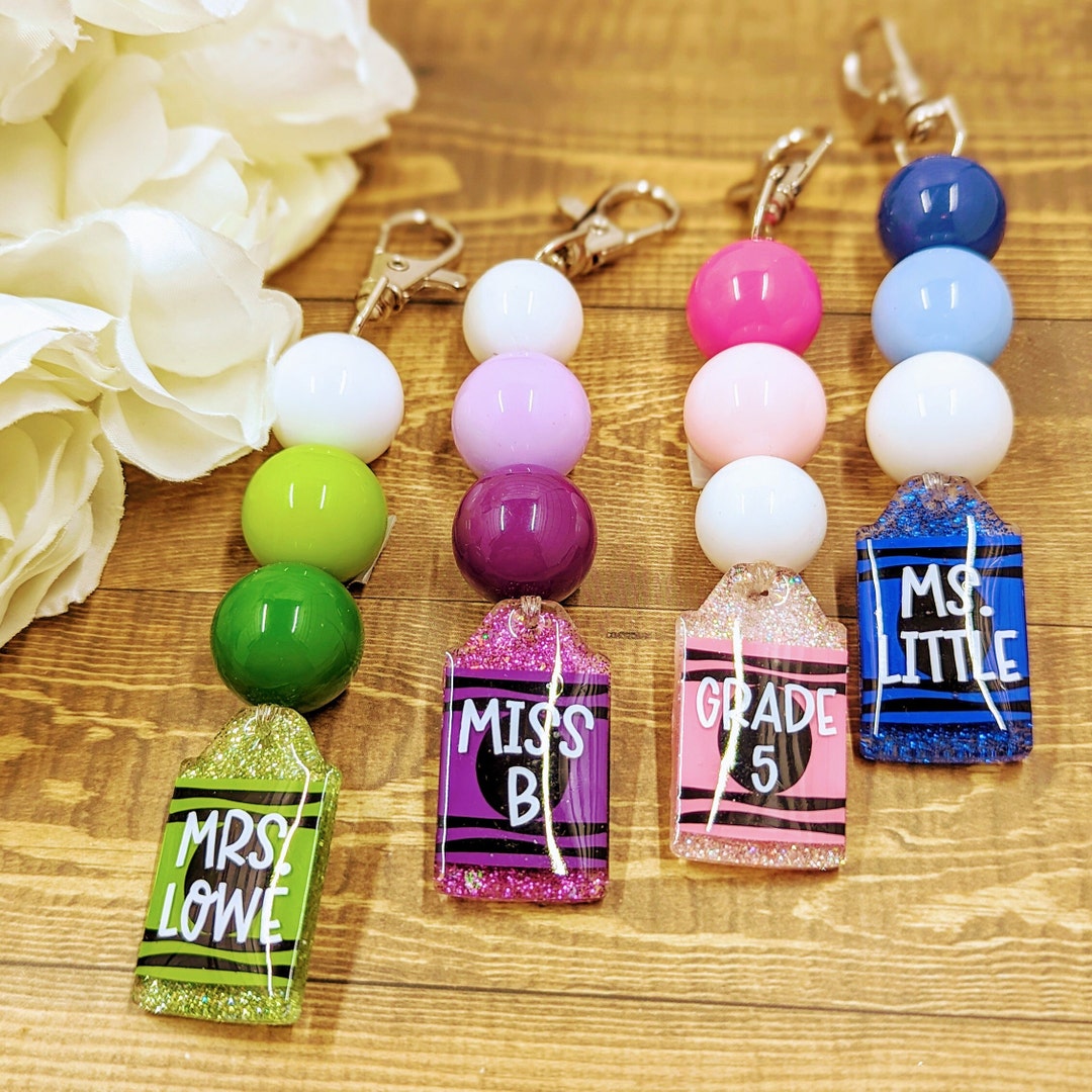 Crayon Beaded Keychain Teacher Gift Idea Small Gift Idea Teacher ...