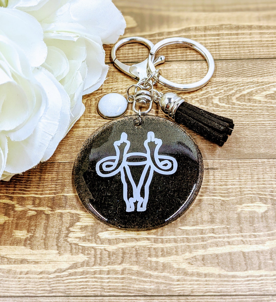 Flipping off Uterus Keychain Uterus With Middle Finger Flipping the ...