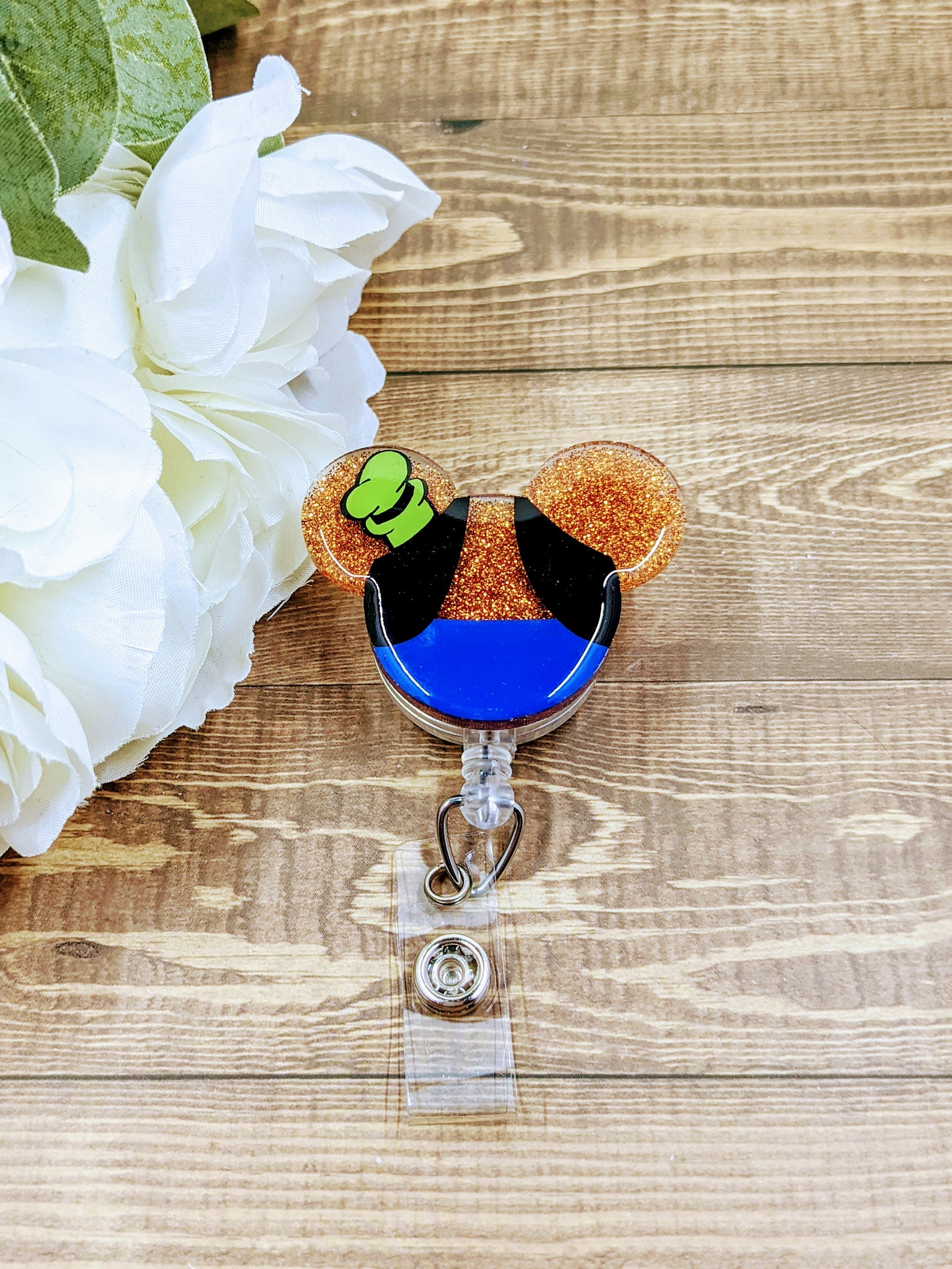 Goofy Keychain Goofy Beaded Keychain Goofy Badge Reel - Etsy