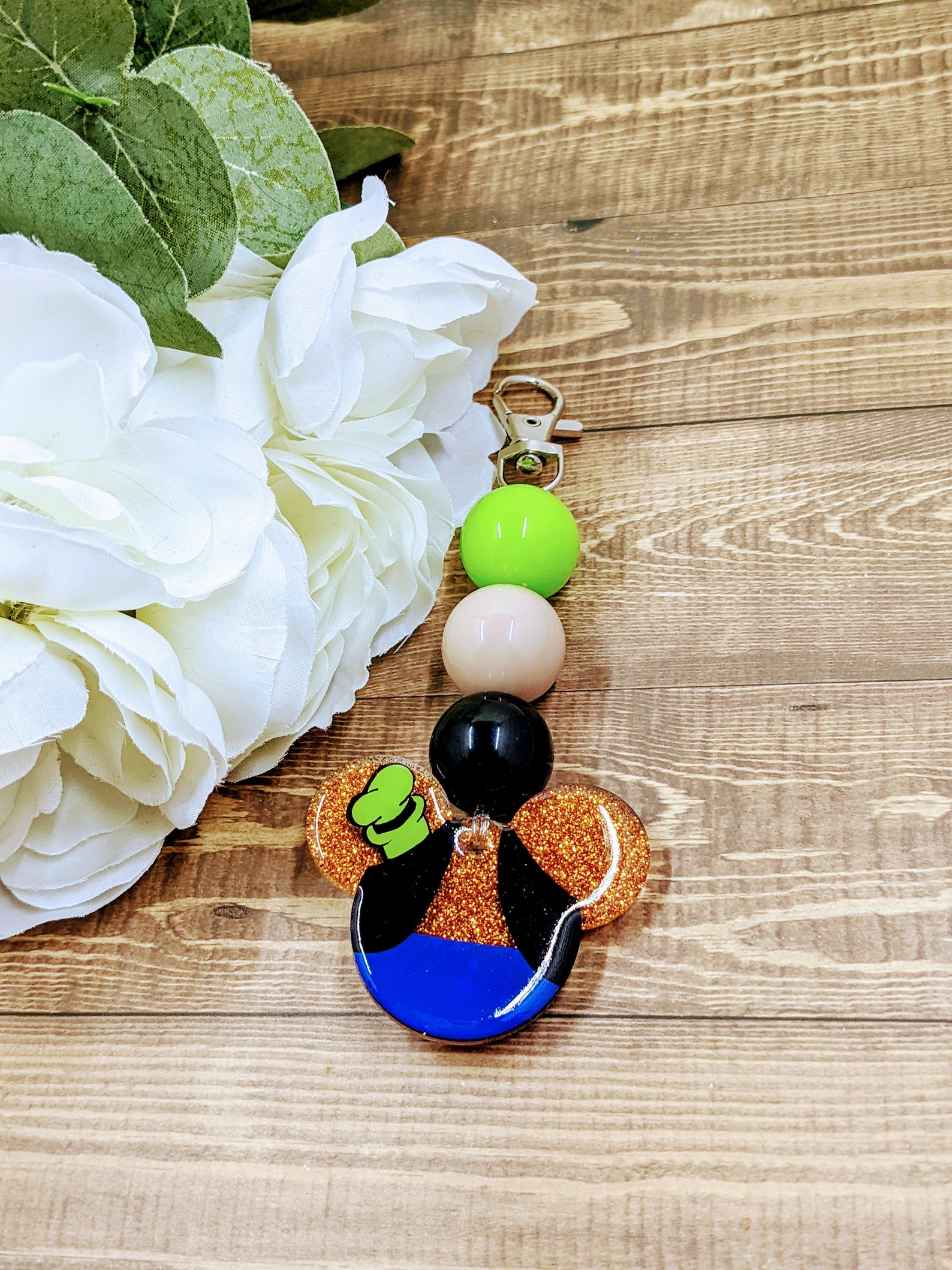 Goofy Keychain Goofy Beaded Keychain Goofy Badge Reel - Etsy