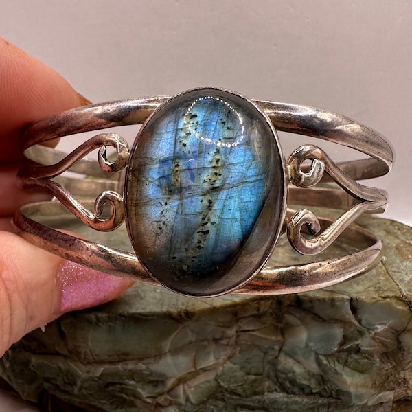 Labradorite Cuff Bracelet - Etsy