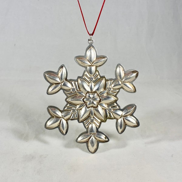 Silver Snowflake Ornament - Etsy