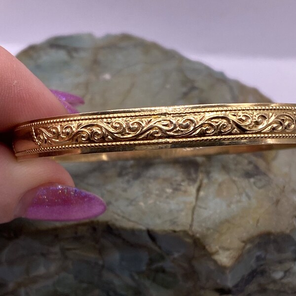 Gold Filigree Bangle - Etsy