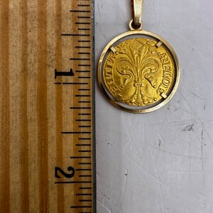 24k Yellow Gold Florin Fiorino Italy Coin Set in 18k Yellow Gold Bezel ...