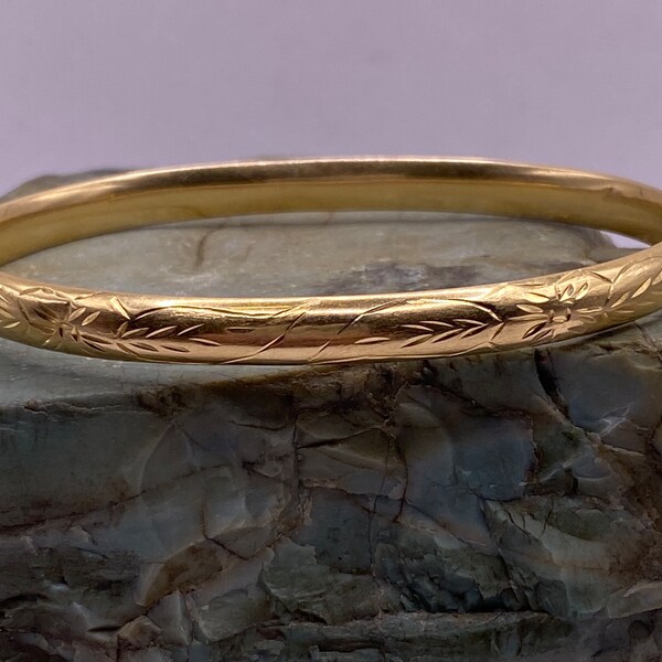 Gold Bangles 14k - Etsy