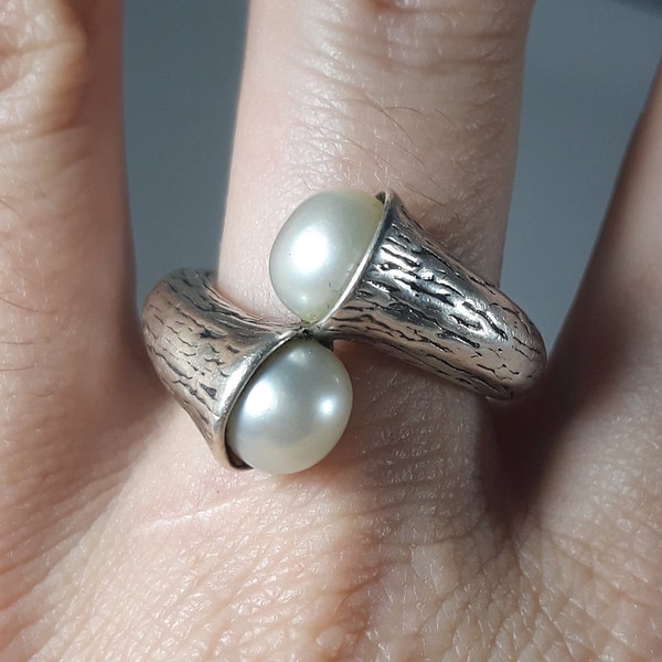 Pearl Bypass Ring - Etsy