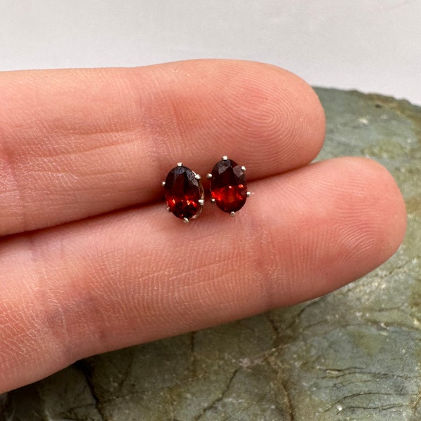 Red Oval Earrings - Etsy