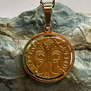 24k Yellow Gold Florin Fiorino Italy Coin Set in 18k Yellow Gold Bezel ...