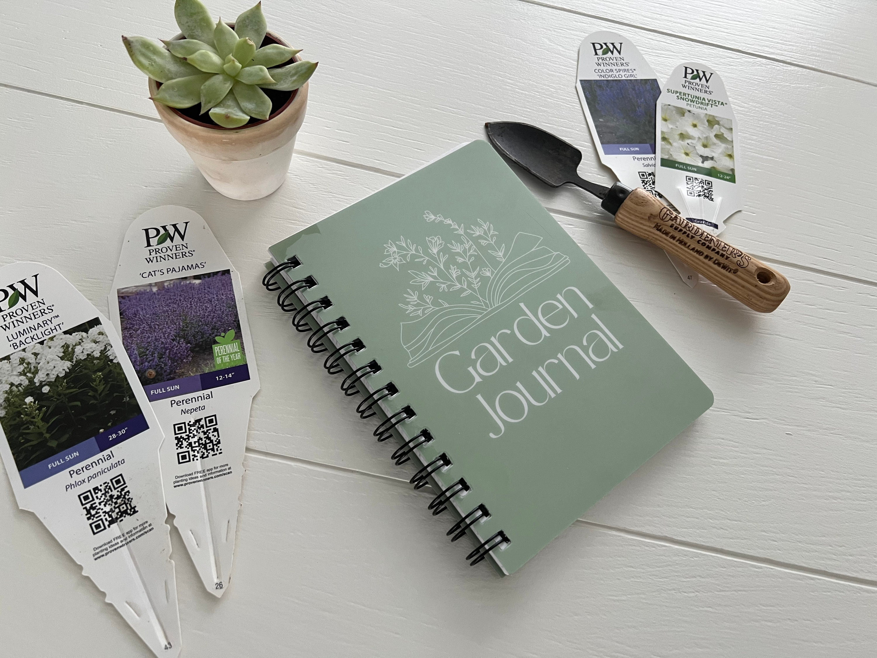 Garden Journal Spiral Notebook -- Mint Green Notebook, Gardeners ...