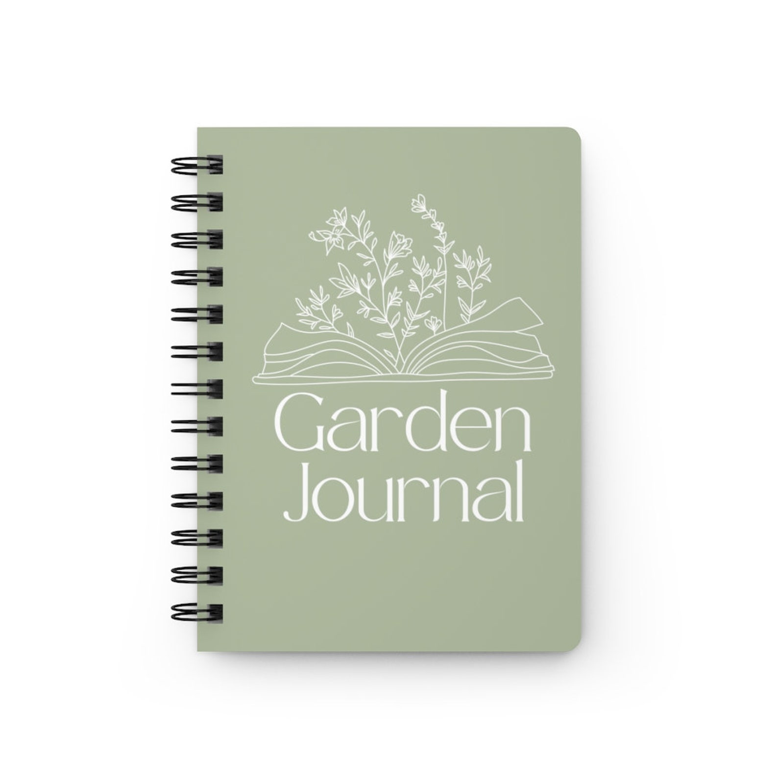 Garden Journal Spiral Notebook -- Mint Green Notebook, Gardeners ...