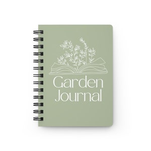 Garden Journal Spiral Notebook -- Mint Green Notebook, Gardeners ...