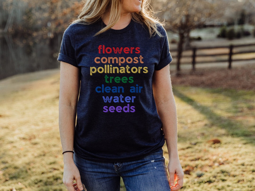 Rustic Rainbow Gardener T-shirt Gift -- Gardening Tee Shirt, Flowers ...
