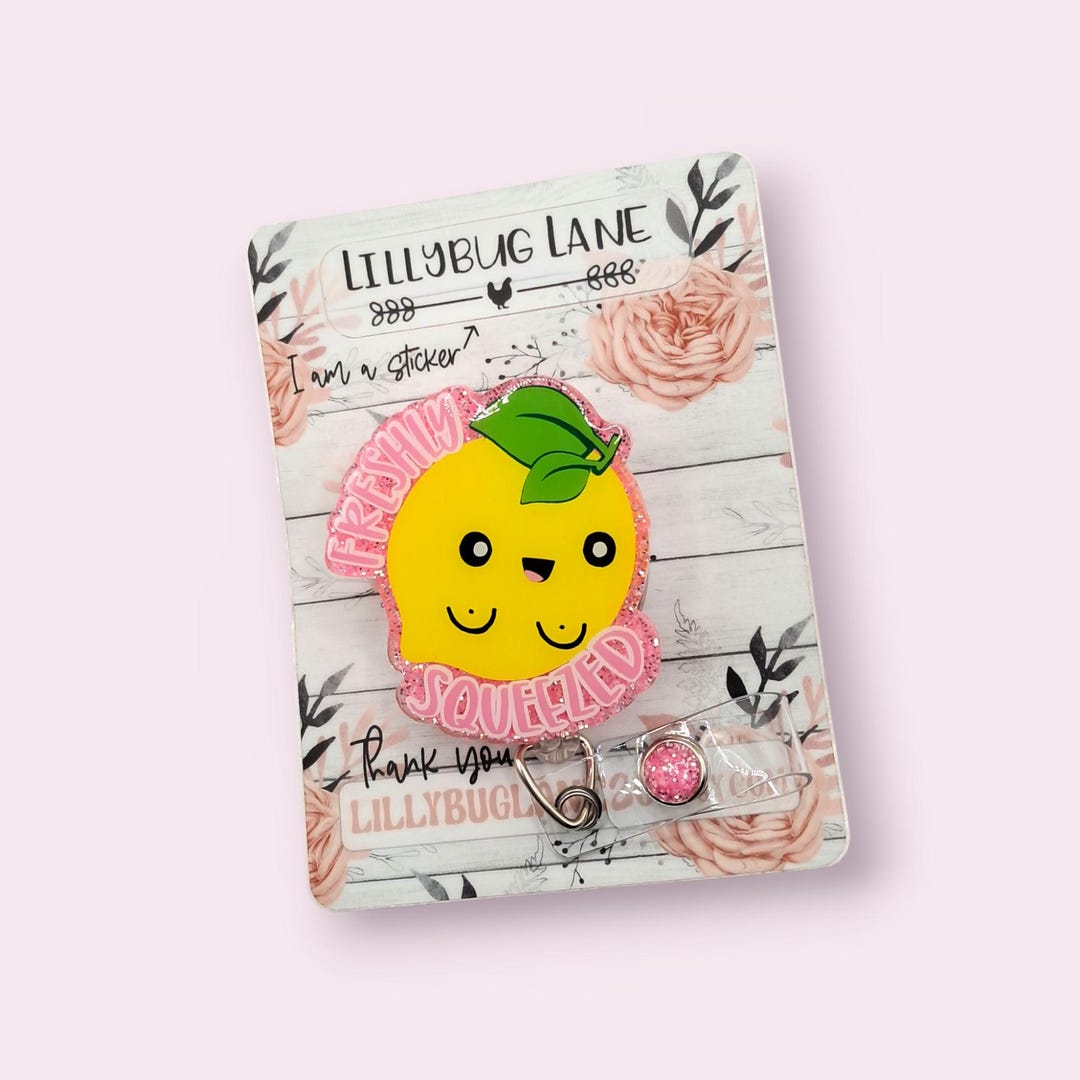 Freshly Squeezed Badge Reel, Lemon Badge Holder, Mammo Tech Gift - Etsy