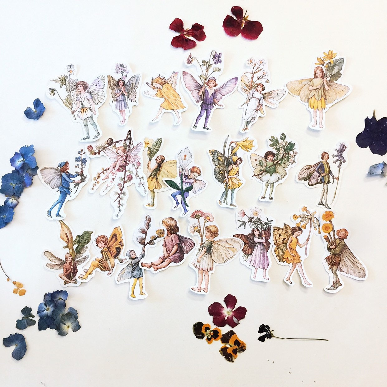 21 Pieces Sticker Set Sticker Pack Fairy Flowers Stickers Etsy