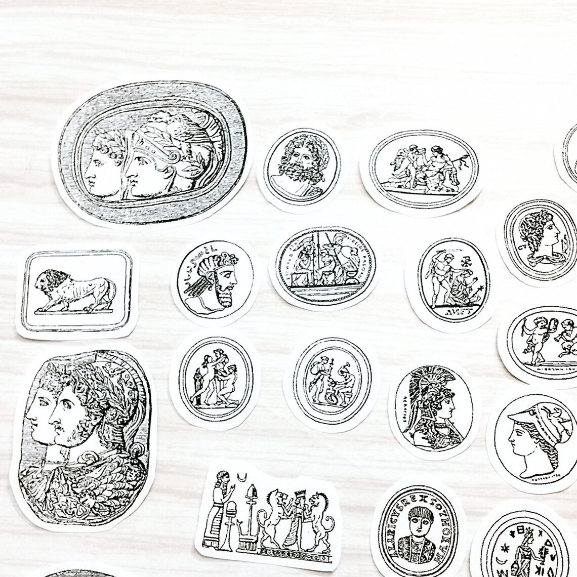 60 pieces ancient cultures stickers set / vintage handmade | Etsy