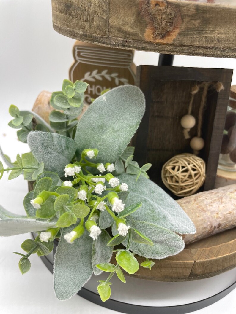 Mini Greenery Tiered Tray Decor Tier Garland SET of 3 Faux - Etsy